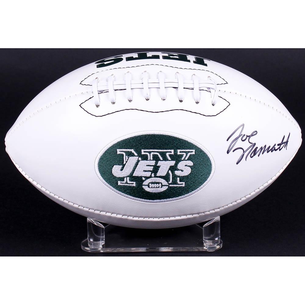 Joe Namath Signed Jets Logo Football (Namath Hologram) | Pristine Auction