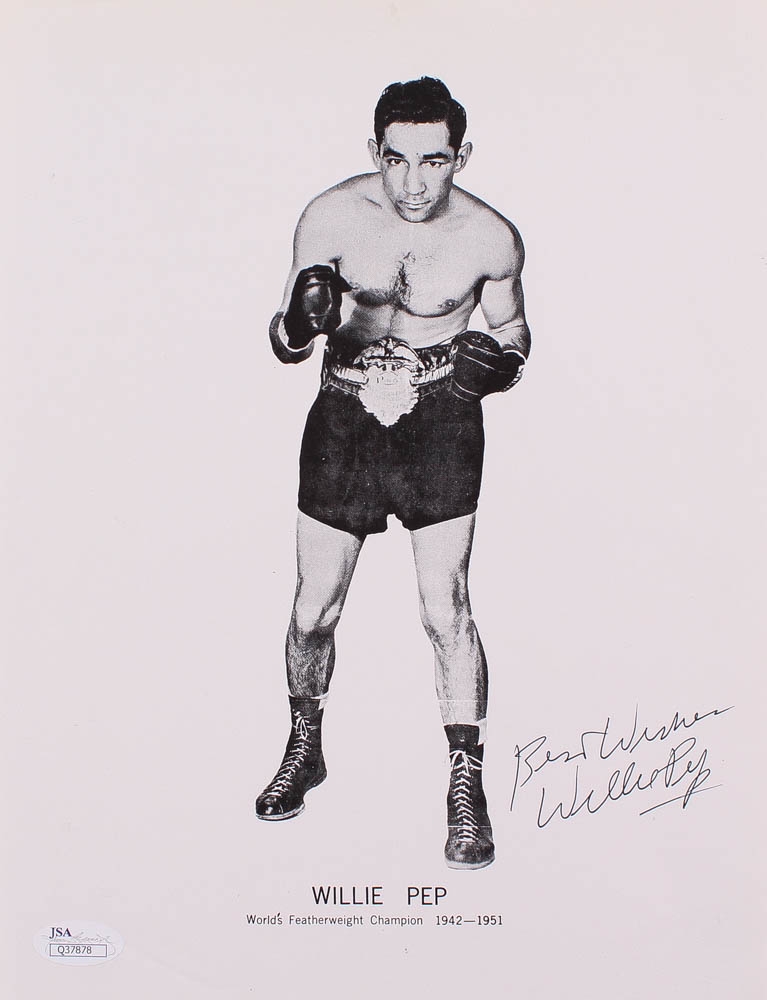 Willie Pep Signed 8x11 Photo Inscribed "Best Wishes" (PSA) | Pristine ...