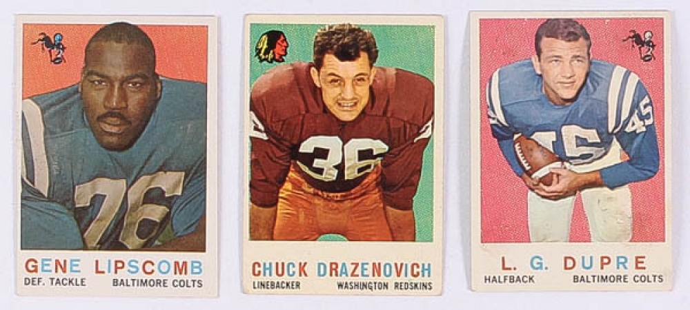 1959 Topps Partial Set of (66) Football Cards with #36 Gene Lipscomb RC ...