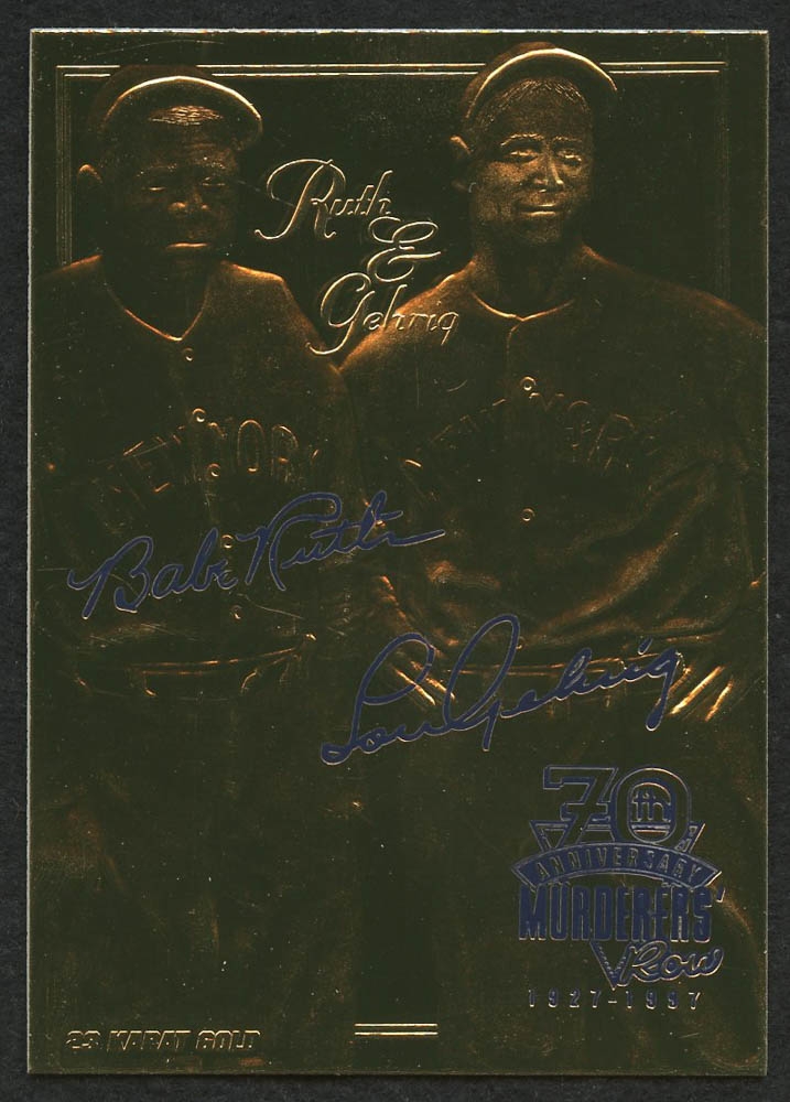 1997 Bleachers 70th Anniversary Murderer's Row 23kt Gold Card / Babe ...