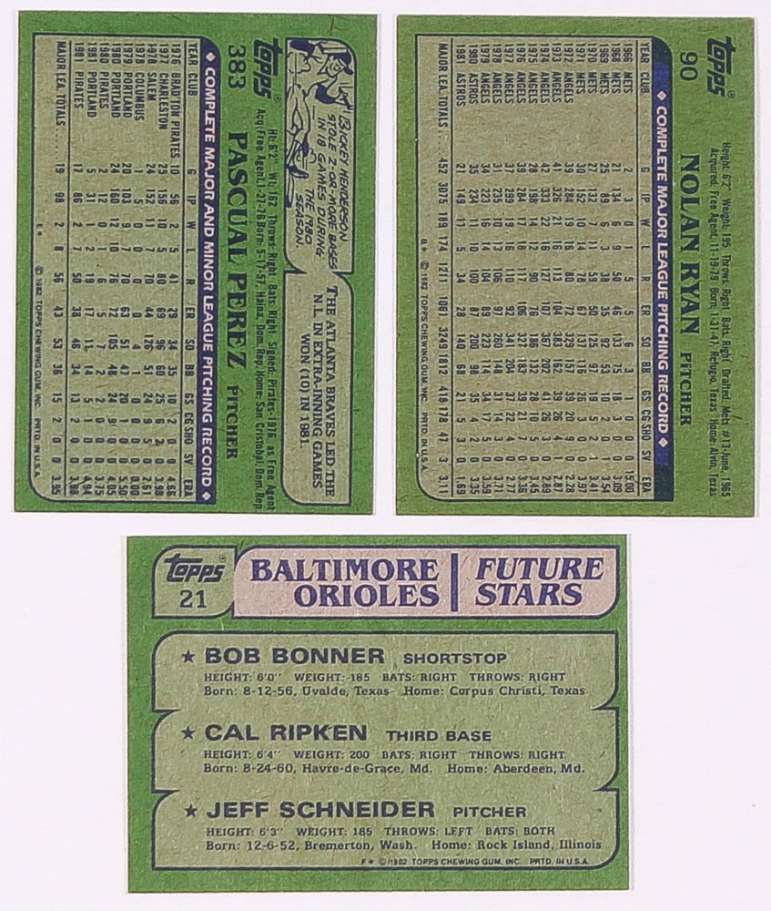 1982 Topps Complete Set of (792) Baseball Cards Including #383 Pascual ...