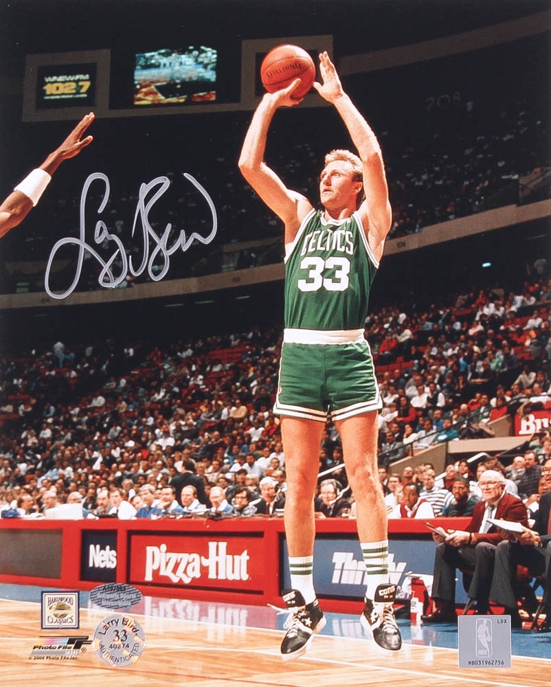 Larry Bird Signed Celtics 8x10 Photo (Schwartz COA & Bird Hologram ...