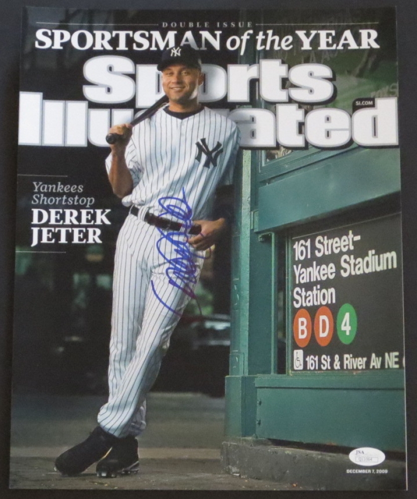 Derek Jeter Signed Yankees Sports Illustrated Magazine Cover 11x14 ...