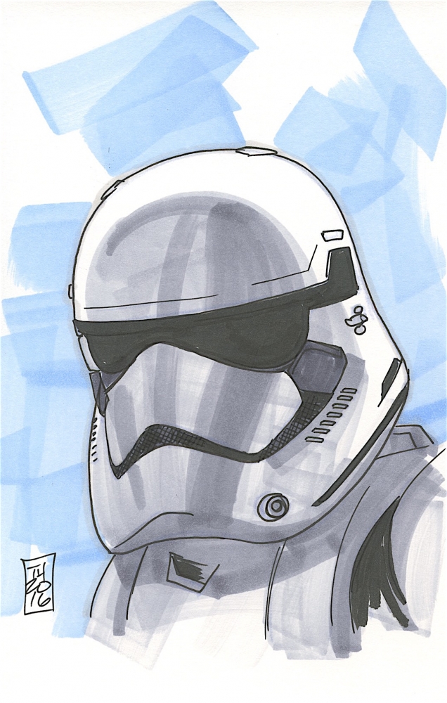 First Order Stormtrooper "Star Wars" 1/1 ORIGINAL 5.5" x 8.5" Color ...