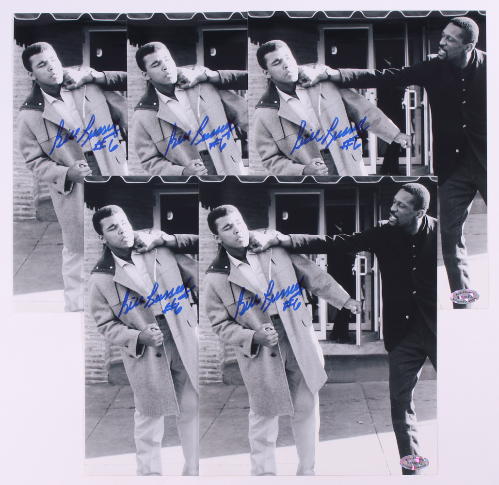 Lot of (5) Bill Russell Signed 8x10 Photos with Muhammad Ali (Russell ...