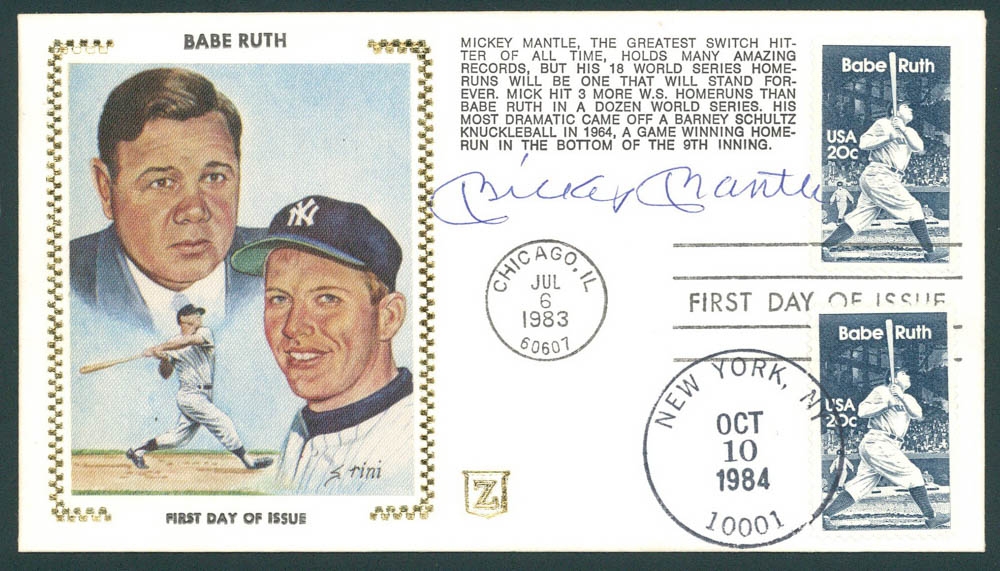 Mickey Mantle Signed "Babe Ruth" FDC Envelope (PSA LOA) | Pristine Auction