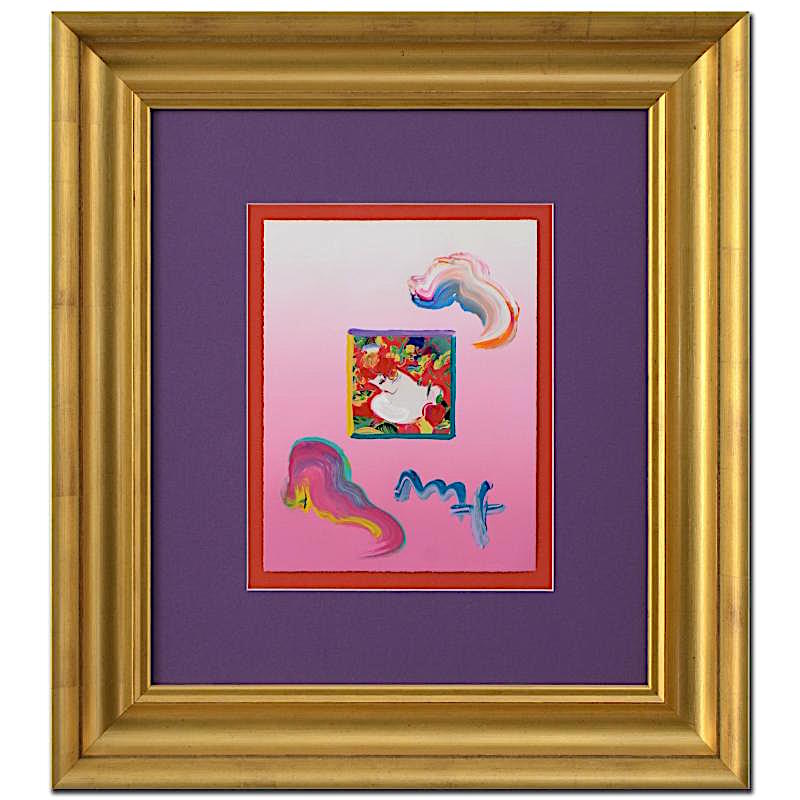 Peter Max "Flower Blossom Lady" Signed 8.5" x 11" Original Acrylic ...