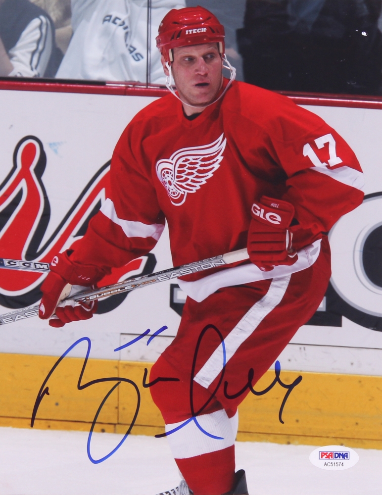 Brett Hull Signed Red Wings 8x10 Photo (PSA COA) | Pristine Auction