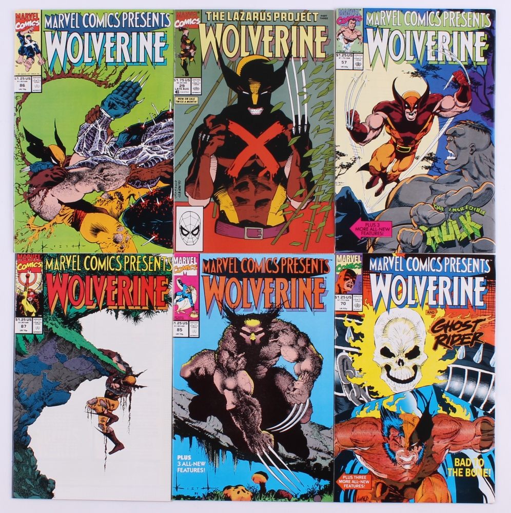 Lot of (6) Marvel "Wolverine" Comic Books with Issues #29, #57, #70 ...