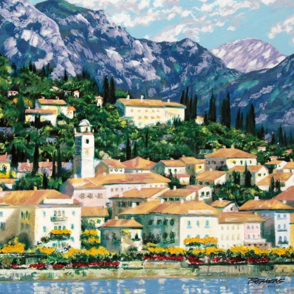 Howard Behrens "Bellagio Hillside" Embellished LE 23x30 Serigraph on ...