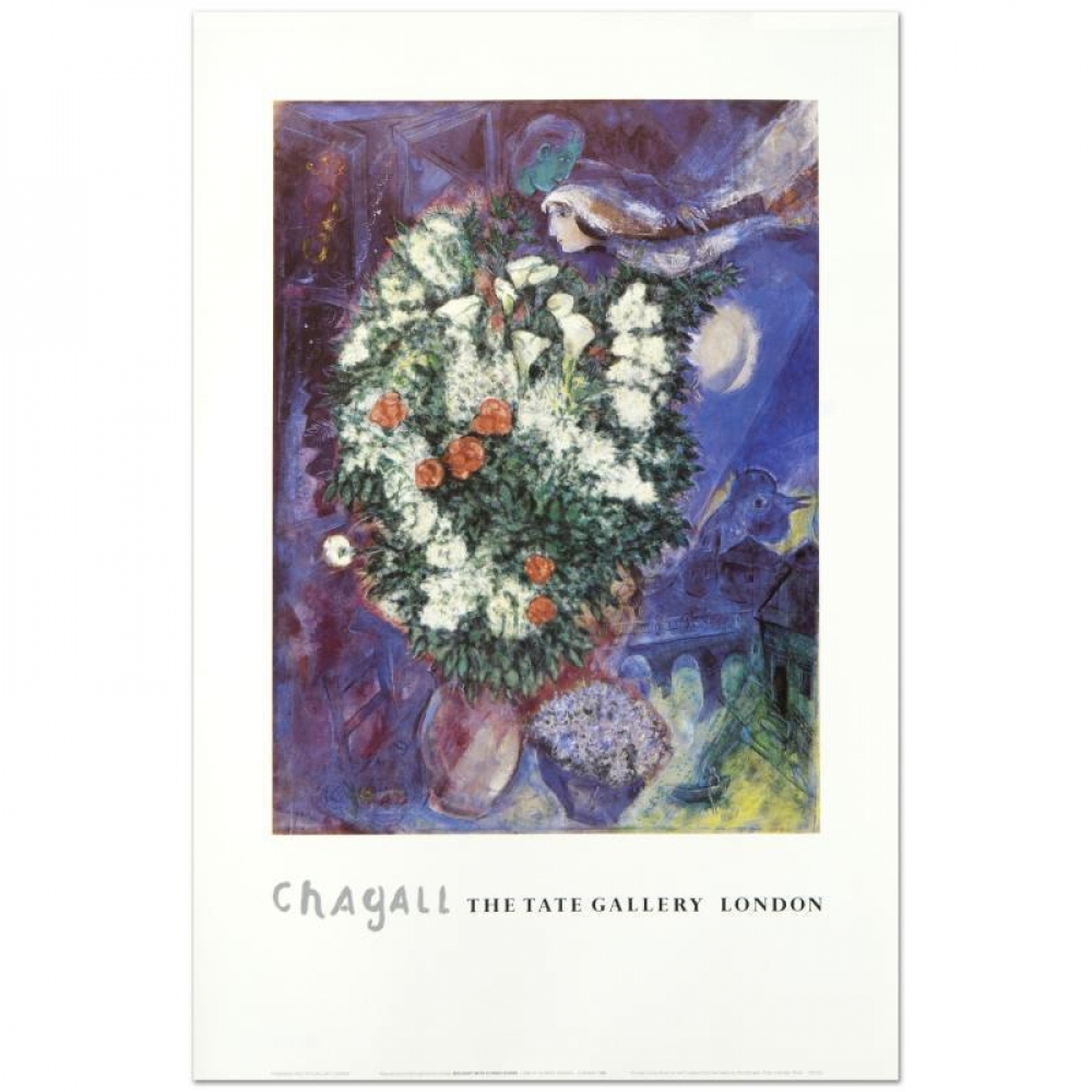 Marc Chagall "Bouquet with Flying Lover" 20x30 Fine Art Poster ...