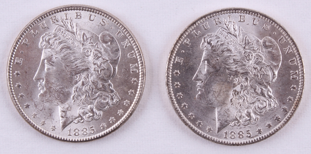 Lot of (2) 1985 Morgan Silver Dollar Coins | Pristine Auction