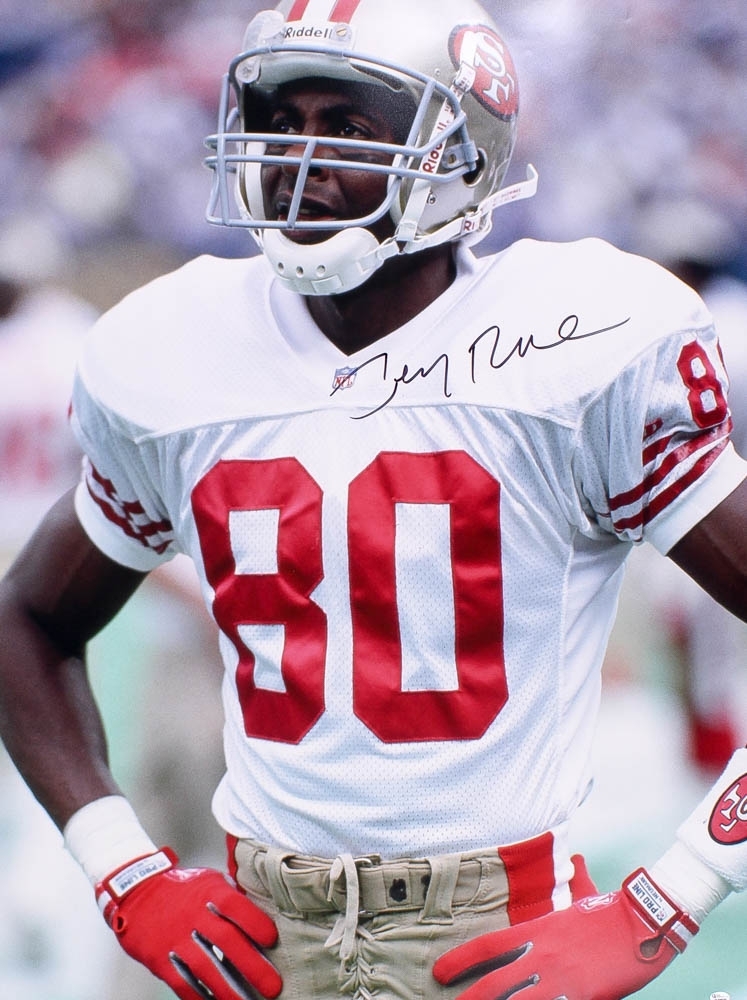 Jerry Rice Signed 49ers 30x40 Photo (Online Authentics) | Pristine Auction