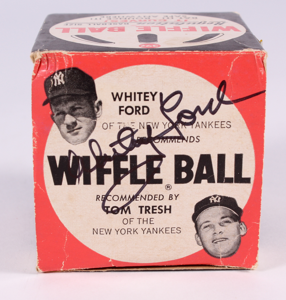 Whitey Ford Signed 1960's Wiffle Ball Box with Wiffle Ball (PSA COA ...