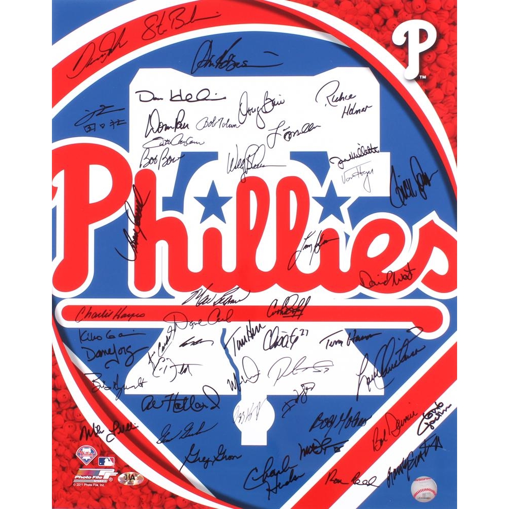Phillies 16x20 Photo Signed By (48) with Steve Bedrosian, Danny Jackson ...