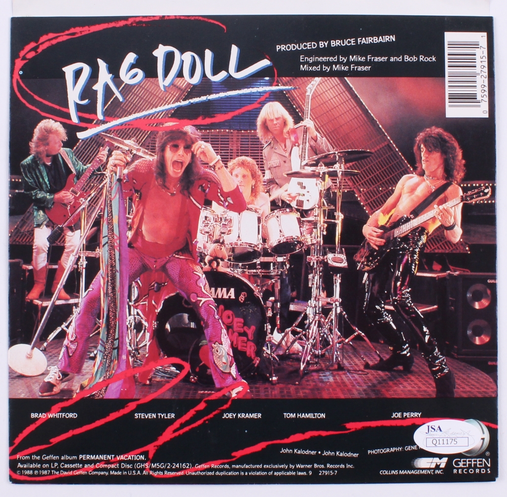 Steven Tyler Signed Aerosmith "Rag Doll" Record Album Cover (JSA COA ...