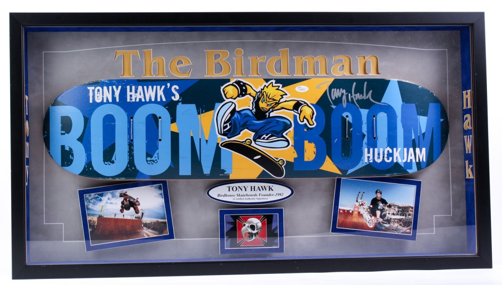 Tony Hawk Signed "The Birdman" 19x35x3 Custom Framed Shadowbox Display ...