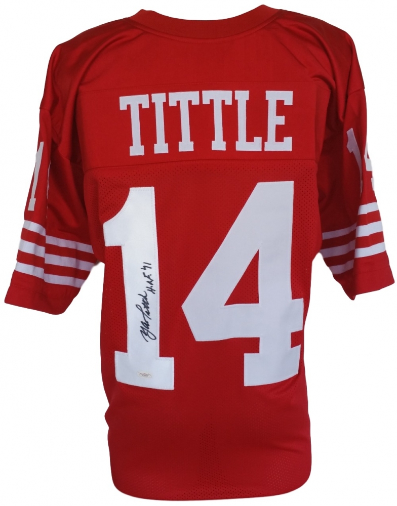 Y. A. Tittle Signed 49ers Pro-Style Jersey Inscribed "H.O.F. '71" (JSA ...