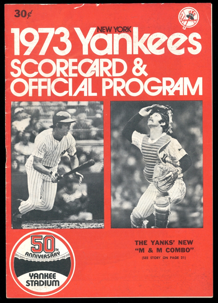 Vintage 1973 New York Yankees Official Program & Scorecard Featuring ...