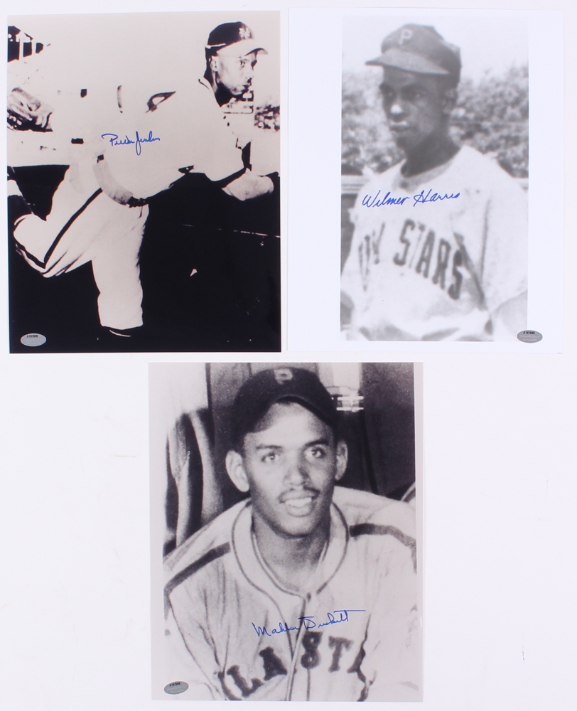 Lot of (3) Signed Negro League 8x10 Photos with Pee Wee Jenkins, Wilmer ...
