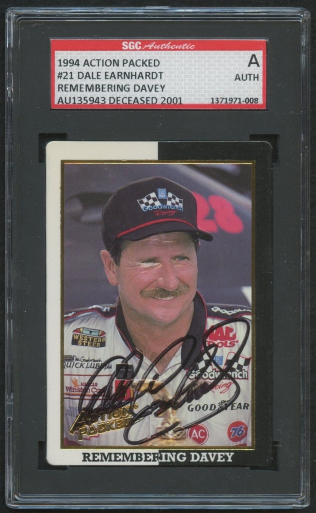 Dale Earnhardt Sr. Signed NASCAR 1994 Action Packed Champ and ...