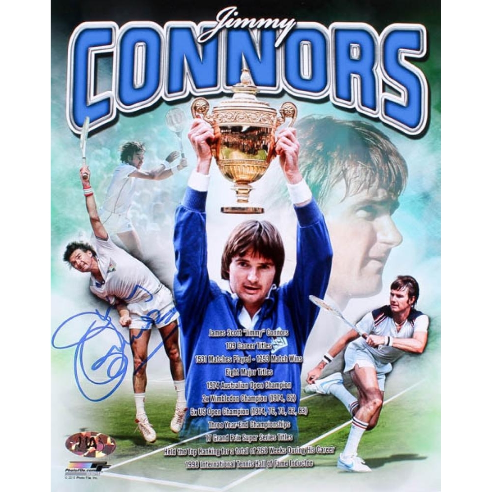 Jimmy Connors Signed Career Highlight 8x10 Photo (MAB Hologram ...