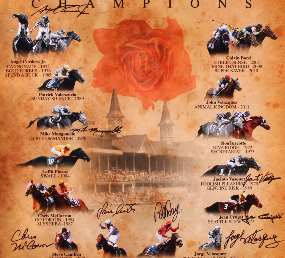 Kentucky Derby Champions 16x20 Photo Signed by (8) with Pat Day, Jean ...