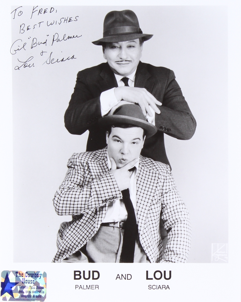 Bud Palmer & Lou Sciara Signed 8x10 Photo Inscribed "Best Wishes" (The ...