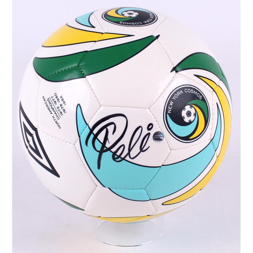 Pele Signed Umbro New York Cosmos Logo Soccer Ball (Steiner COA ...