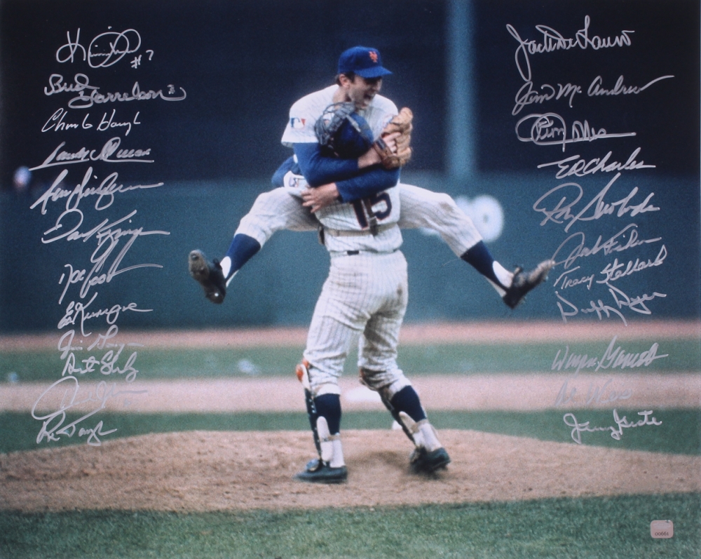 Mets 16x20 Photo Signed By (23) with Tracy Stallard, Ed Charles, Bud ...