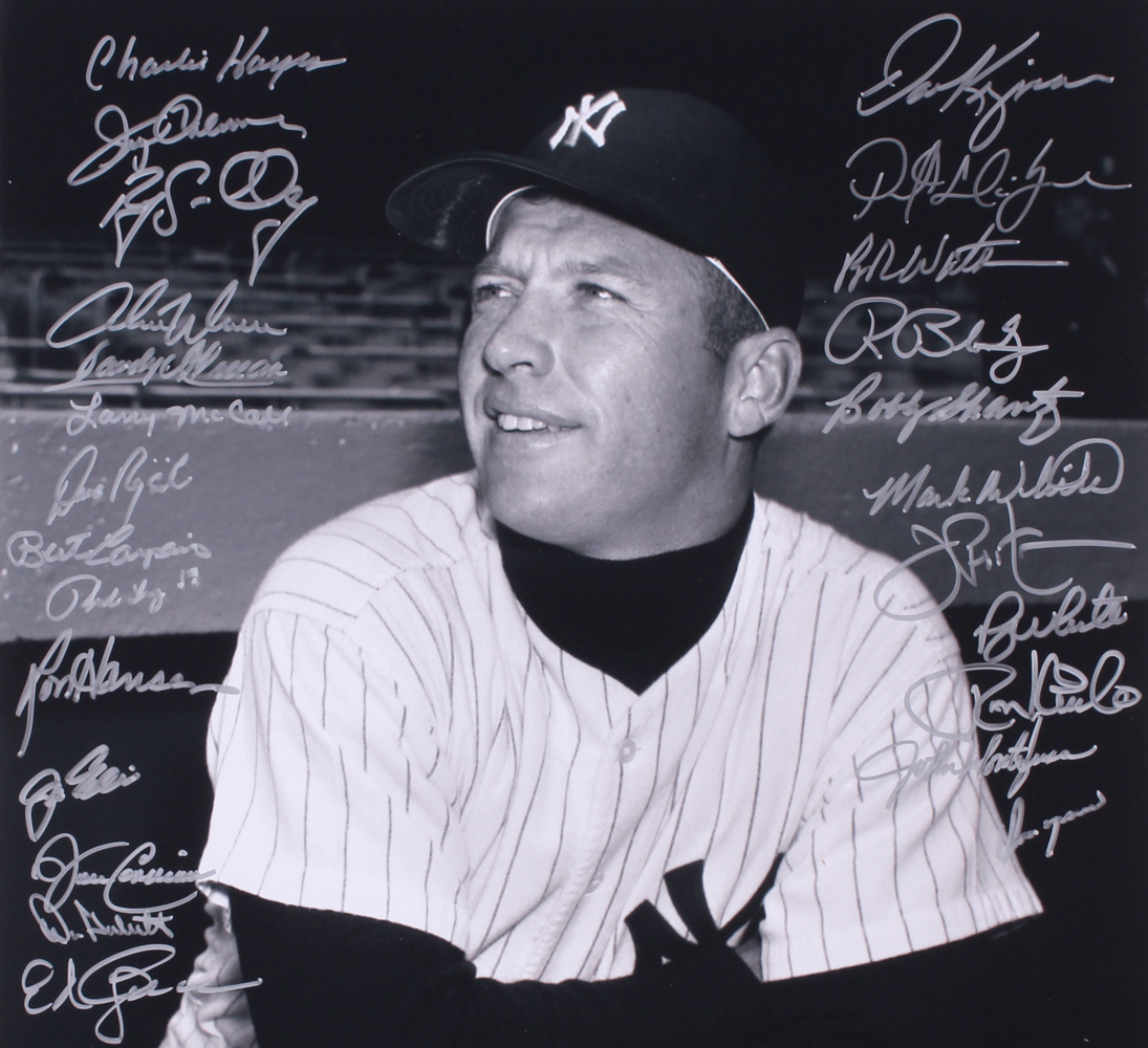 Mickey Mantle Yankees 16x20 Photo Signed by (25) with Bobby Shantz, Joe ...
