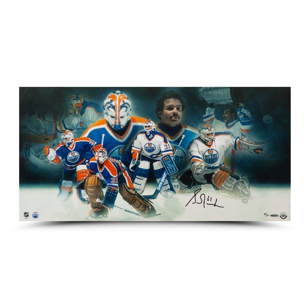 Grant Fuhr Signed LE Oilers 30x15 Collage Photo (UDA COA) | Pristine ...