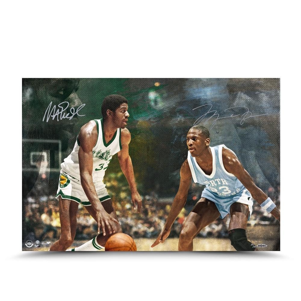 Michael Jordan & Magic Johnson Signed "Remember The Times" LE 16x24 ...