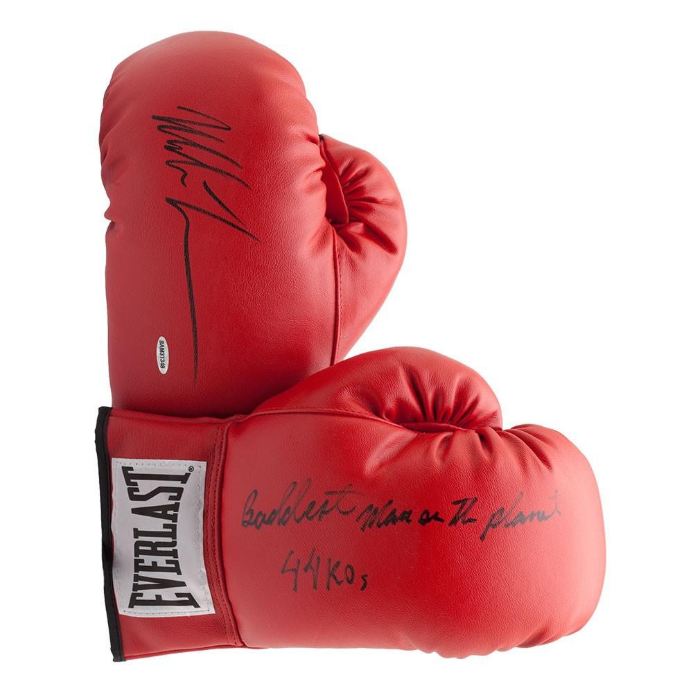 Mike Tyson Signed 16x19x12 Boxing Gloves Curve Display Inscribed ...