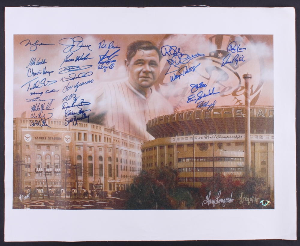 Yankees Stadium 21x26 Lithograph Signed by (30) with Ron Blomberg, Todd ...