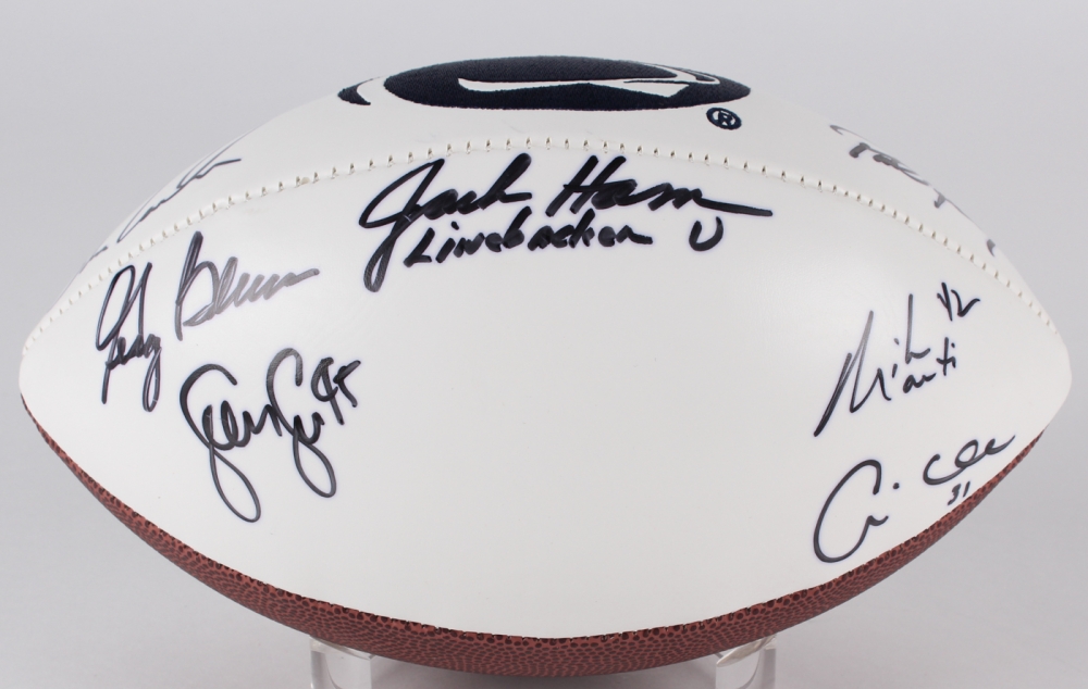 Penn State Team-Signed Nittany Lions Logo Football with (8) Signatures ...