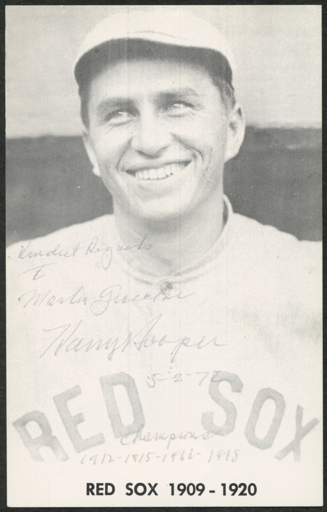 Harry Hooper Signed Red Sox 3x5 Photo Inscribed "Champions 1912-1915 ...