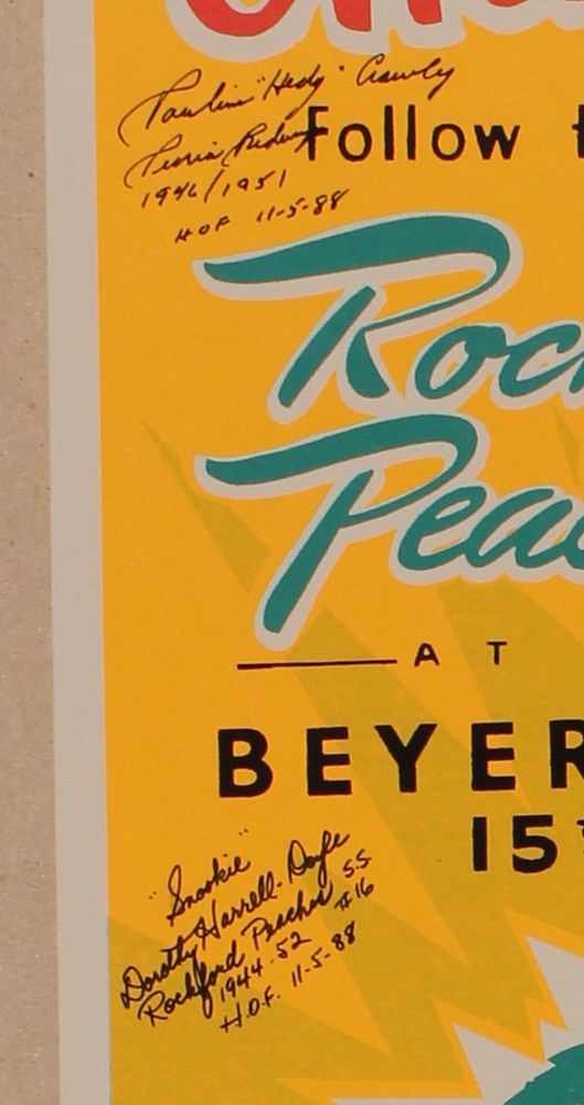 Rockford Peaches 16x25 Print Team Signed by (6) with Dorothy Harrell ...