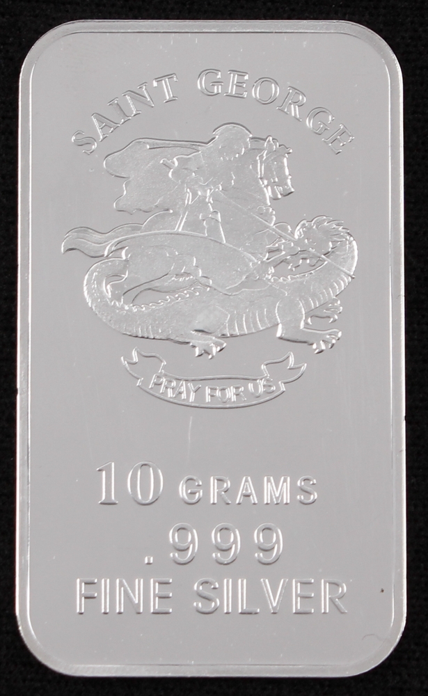 10 Grams .999 Silver Saint George Bullion Bar | Pristine Auction