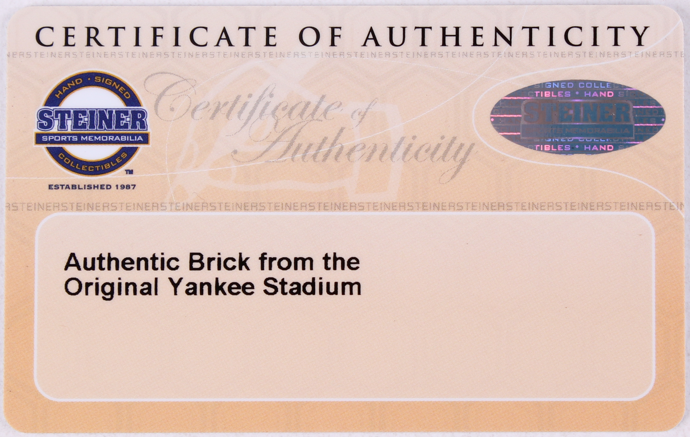 Authentic DPBW Brick from Yankee Stadium with Display Case (Steiner COA ...