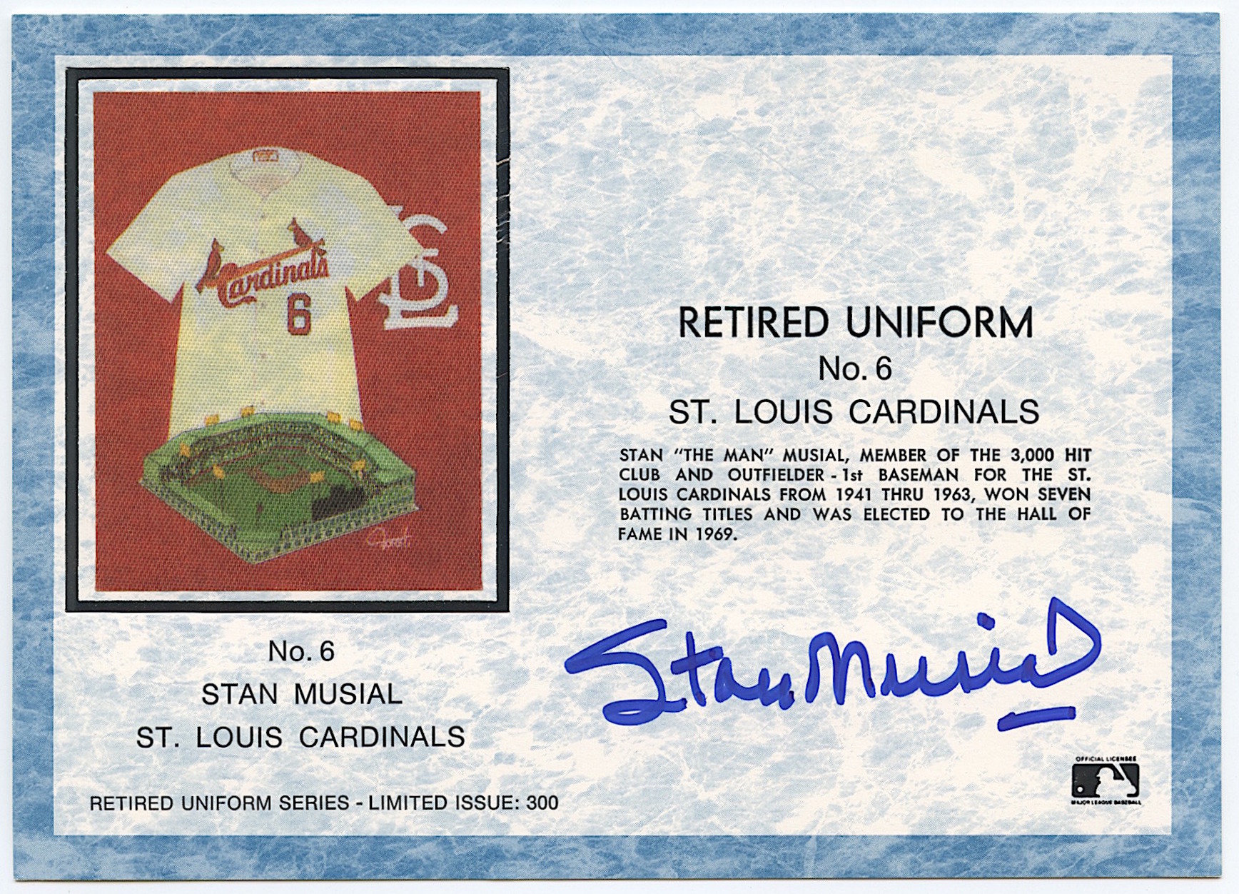 Stan Musial Signed Cardinals Limited Edition "Retired Uniform Series ...