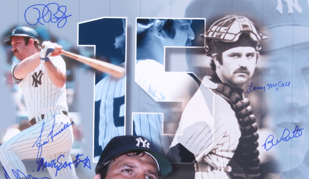 Thurman Munson Yankees 16x20 Photo Signed by (35) with Lou Piniella ...
