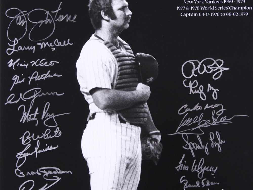 Thurman Munson Yankees 16x20 Photo Signed by (28) with Lou Piniella ...