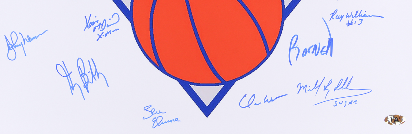 Knicks 16x20 Photo Signed By (11) with Bo Kimble, Ray Williams, Cazzie ...