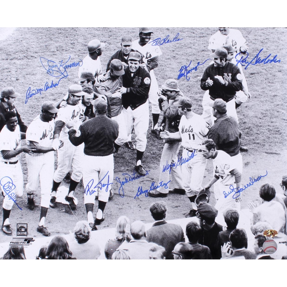 1969 Mets World Series 16x20 Photo Team Signed By (11) with Ed Charles ...