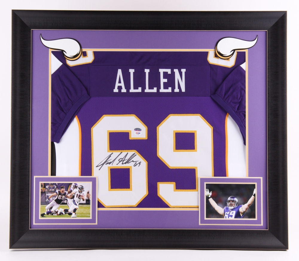 Jared Allen Signed Vikings 31x36 Custom Framed Jersey Display (PSA COA ...