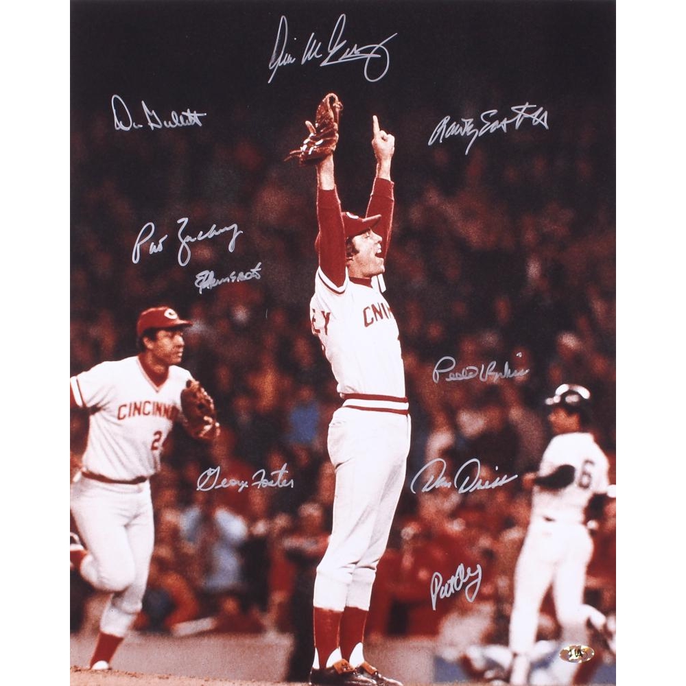 1975 Reds World Series Champions 16x20 Photo Team Signed by (9) with ...
