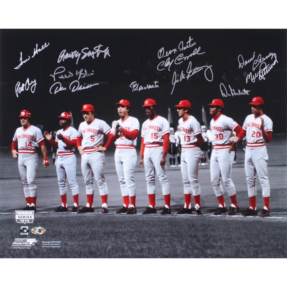 1975 Reds World Series Champions 16x20 Photo Team Signed by (12) with ...