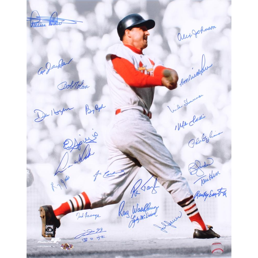 Stan Musial Cardinals 16x20 Photo Signed by (23) with Minnie Minoso ...