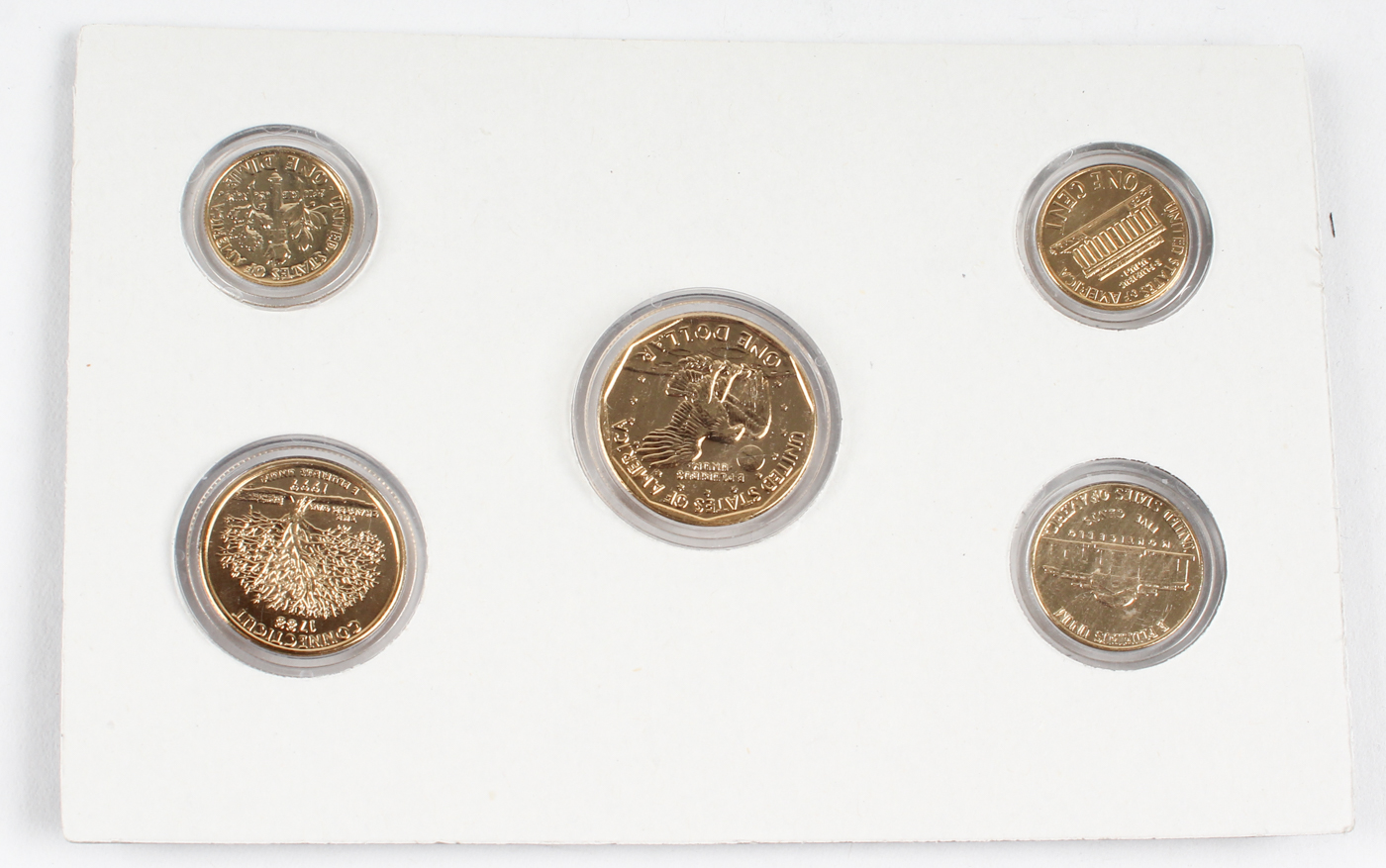 1999 24K Gold Plated Coin Set of (5) Coins with Display Case | Pristine ...